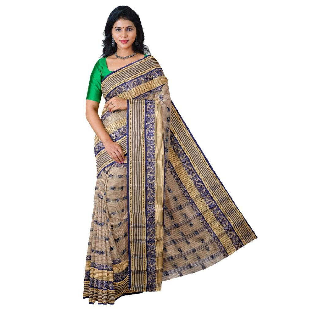 Buy Beige Color Cotton Saree